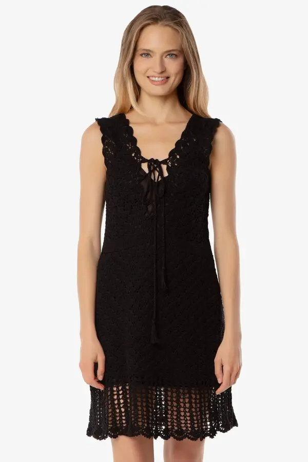 Helen Jon Valentina Crochet Dress - Black