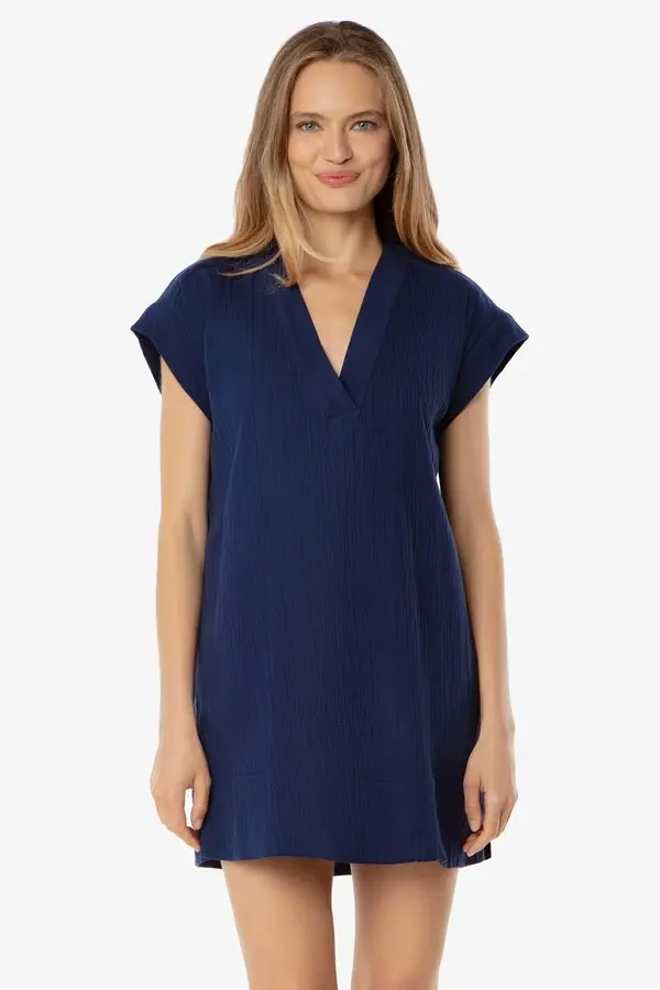 Helen Jon Island V-neck Dress - Navy