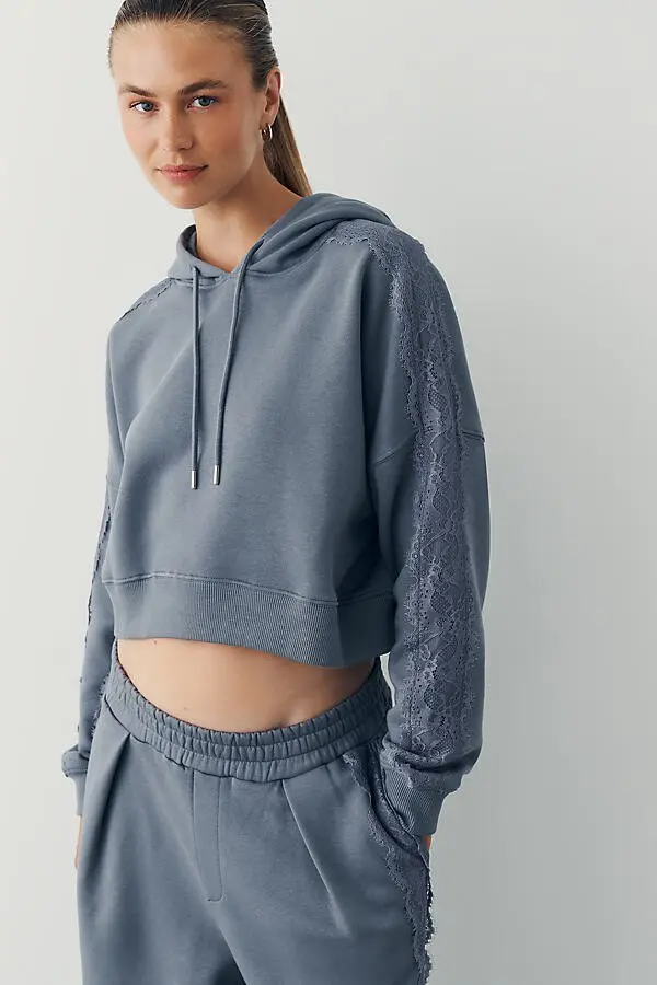 Daily Practice Lace Hoodie - Dark Grey