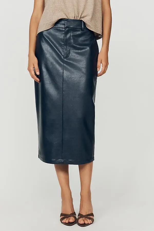 MARE MARE Faux-leather Midi Pencil Skirt