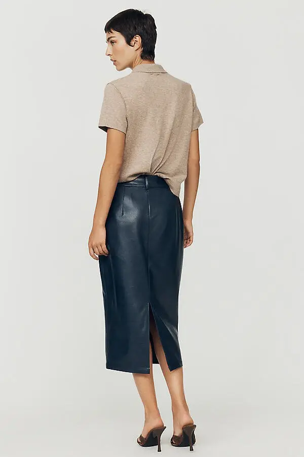 MARE MARE Faux-leather Midi Pencil Skirt