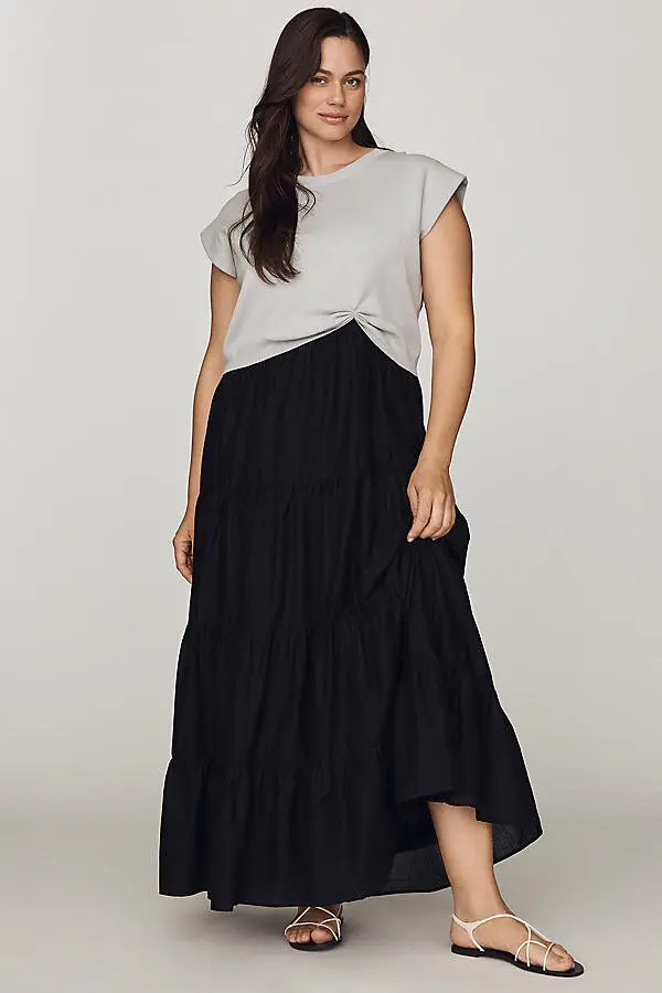 Anthropologie Gemi Twofer Midi Dress - Grey