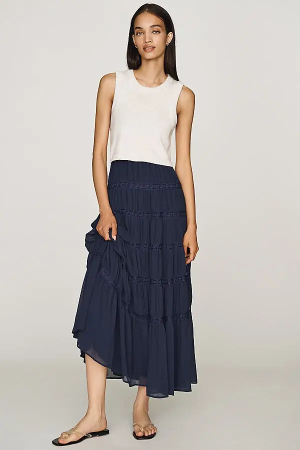 Anthropologie Gemi Twofer Midi Dress - Navy