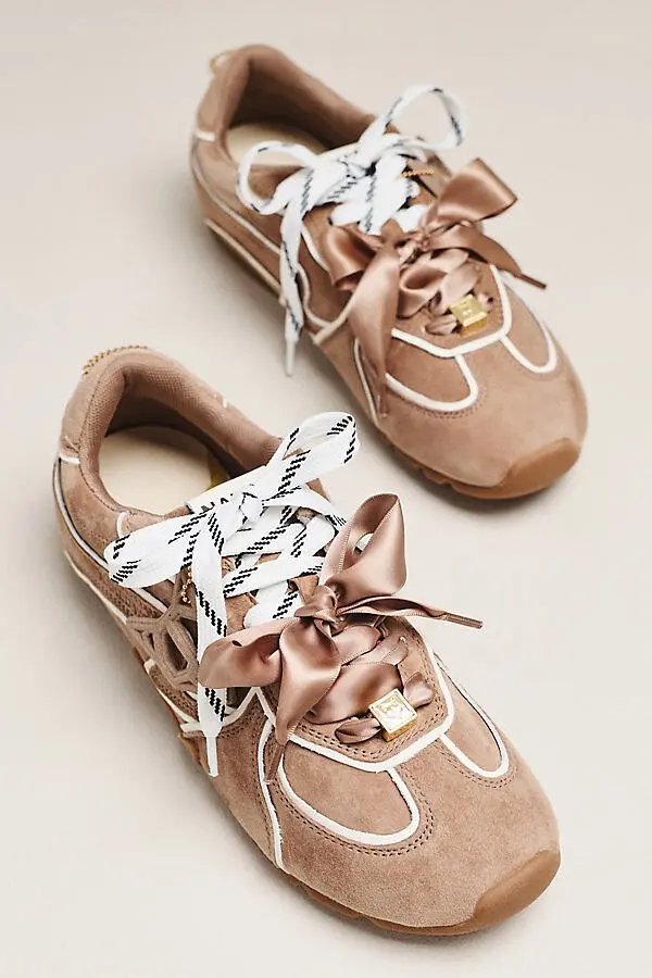 NAKED WOLFE Adored Suede Sneakers - Light Grey