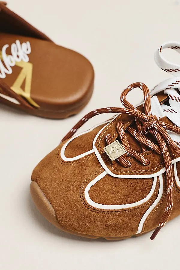 NAKED WOLFE Admire Suede Sneaker Mules - Tan