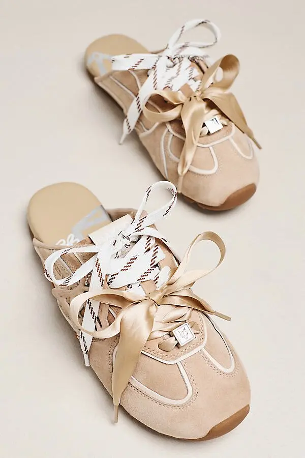 NAKED WOLFE Admire Suede Sneaker Mules - White