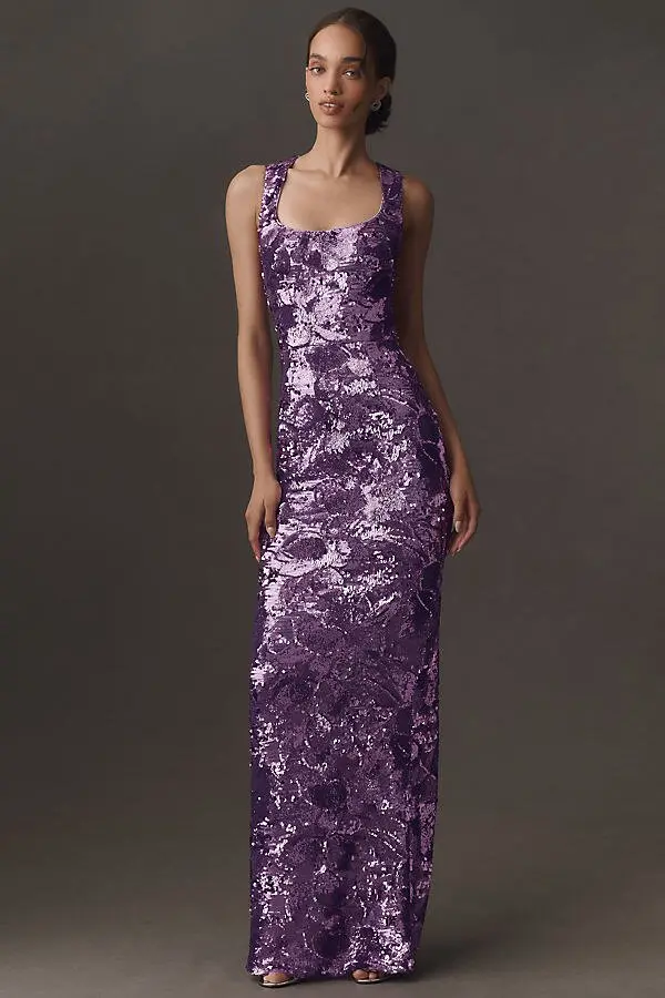 HELSI Iris Sequ Maxi Dress - Purple