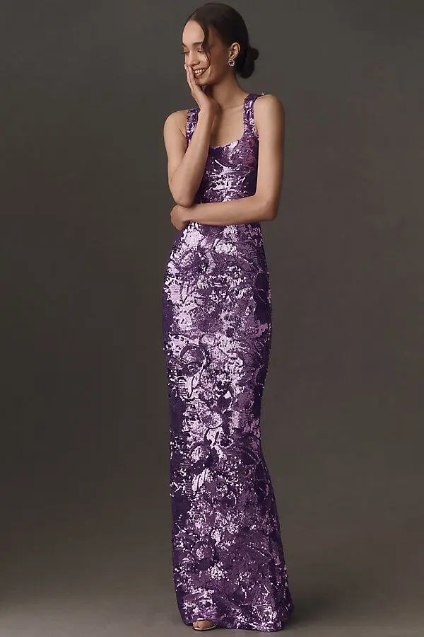 HELSI Iris Sequ Maxi Dress - Purple