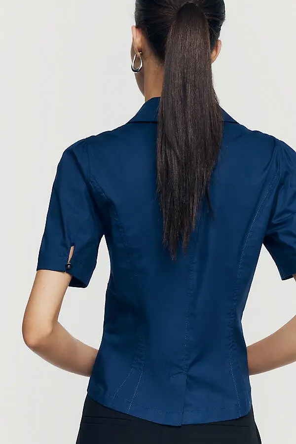 Maeve Short-sleeve Blazer Top