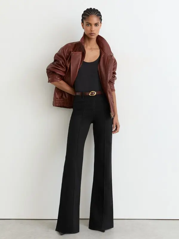 REISS Claude Pintuck-detail Flared Jeans