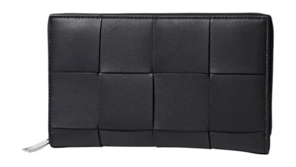 Bottega Veneta Cassette Ziparound Wallet - Black