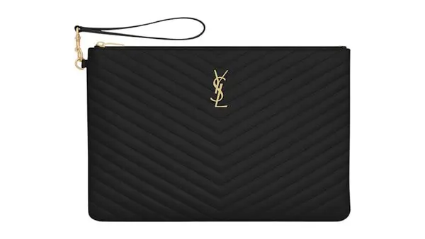 Saint Laurent Cassandre Matelasse Leaher Document Holder - Black