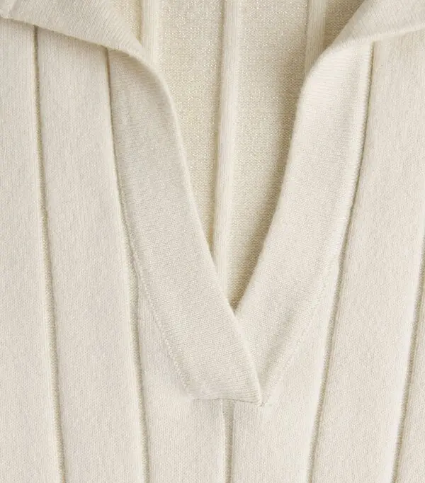 Colombo Cashmere Ribbed Polo Sweater