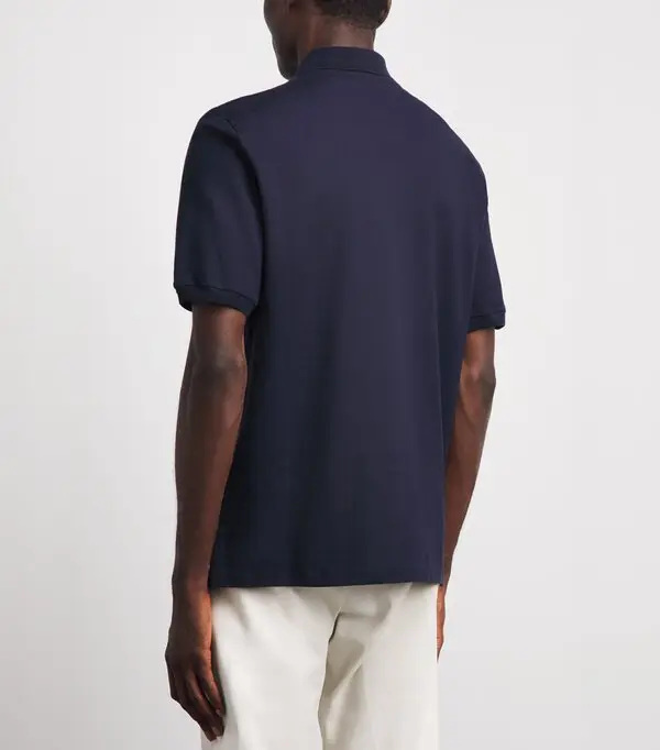 Ralph Lauren Purple Label Cotton-cashmere Polo Bear Polo Shirt - Navy
