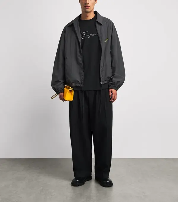 Jacquemus Cotton-hemp Logo Long-sleeve T-shirt - Black
