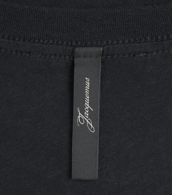 Jacquemus Cotton-hemp Logo Long-sleeve T-shirt - Black