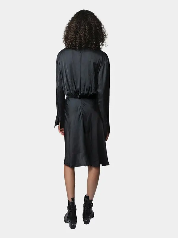 Zadig&Voltaire Rozo Satin Dress - Black
