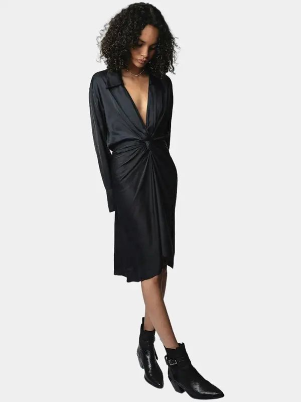 Zadig&Voltaire Rozo Satin Dress - Black