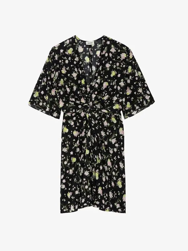 Zadig&Voltaire Rozom Soft Crinkle Roses Dress
