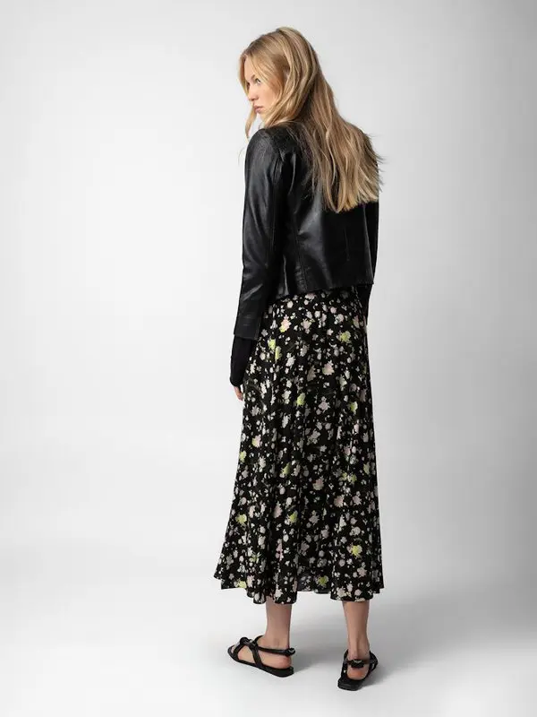 Zadig&Voltaire Joyo Soft Crinkle Roses Skirt