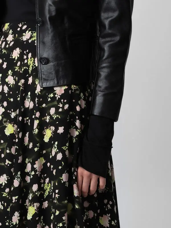 Zadig&Voltaire Joyo Soft Crinkle Roses Skirt