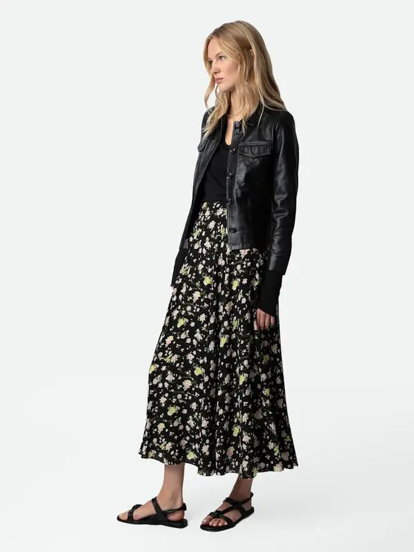 Zadig&Voltaire Joyo Soft Crinkle Roses Skirt