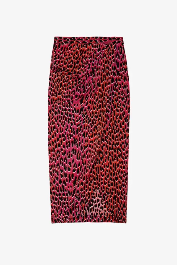 Zadig&Voltaire Jamelia Leopard Silk Skirt