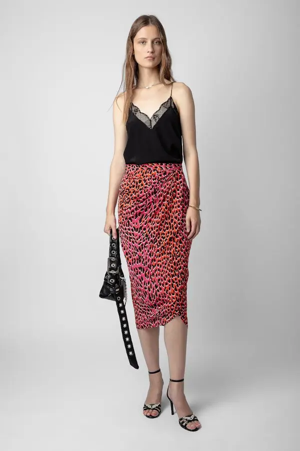 Zadig&Voltaire Jamelia Leopard Silk Skirt
