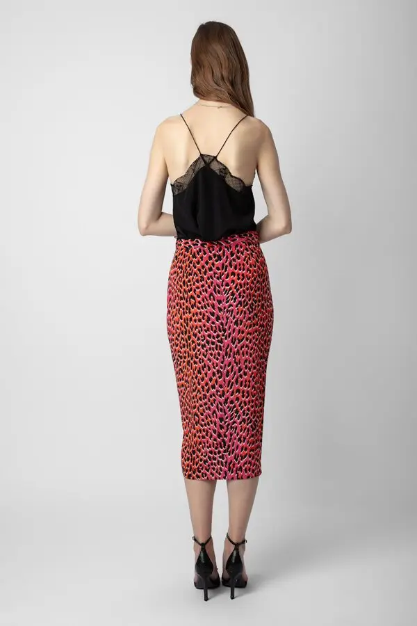 Zadig&Voltaire Jamelia Leopard Silk Skirt