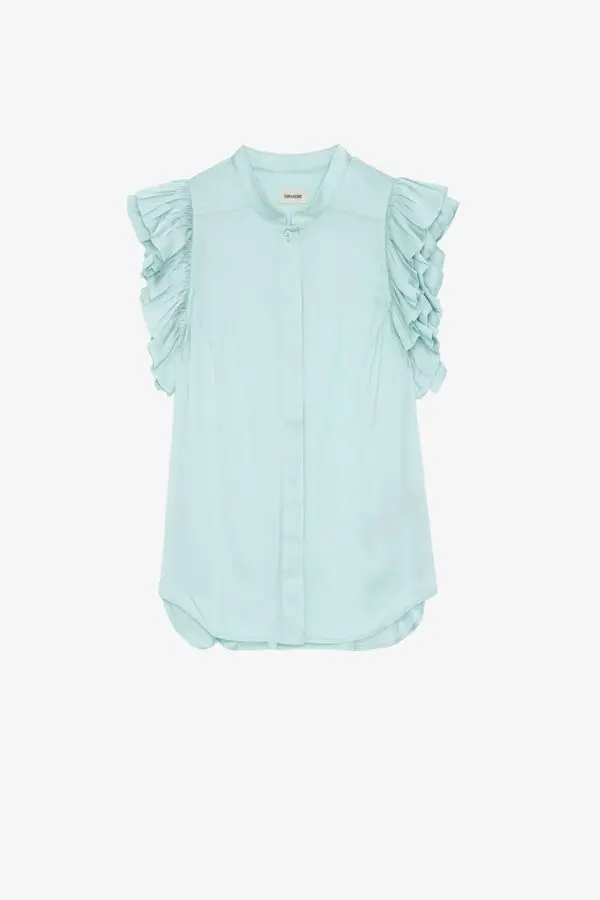 Zadig&Voltaire Tiza Satin Top - Celadon