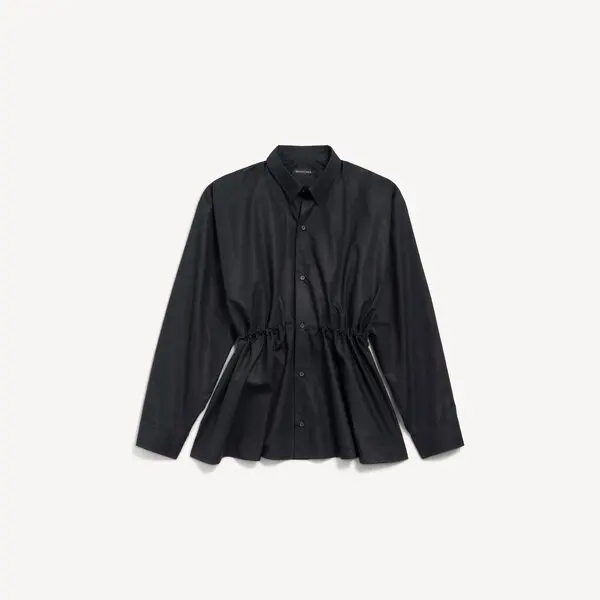 Balenciaga Hourglass Shirt Dress In Cotton Poplin
