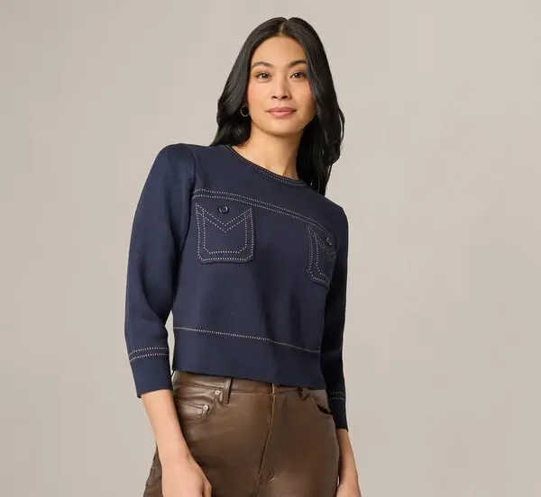 Adrianna Papell Three Quarter Sleeve Sweater