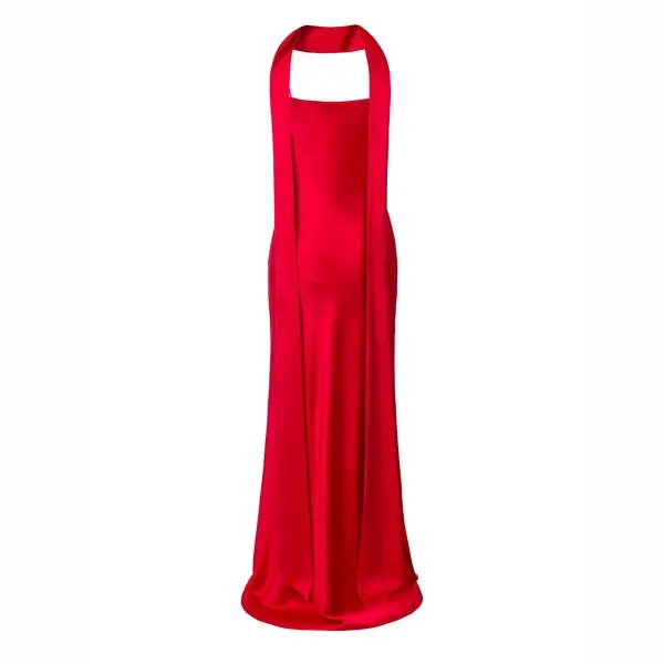 LITA COUTURE Satin Gown With High Slit