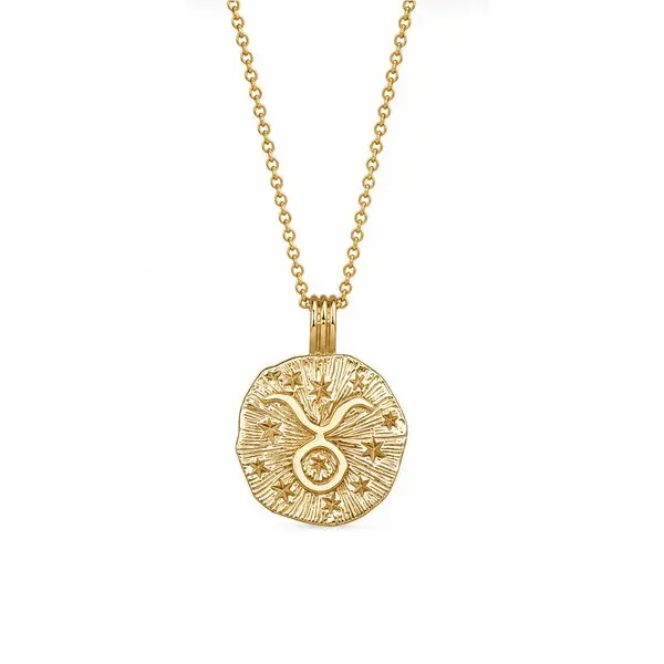 ZOË & MORGAN Sun In Taurus Necklace In Vermeil