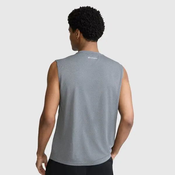 Champion Sport Muscle Tank, Reflective C Logo - Granite Heather