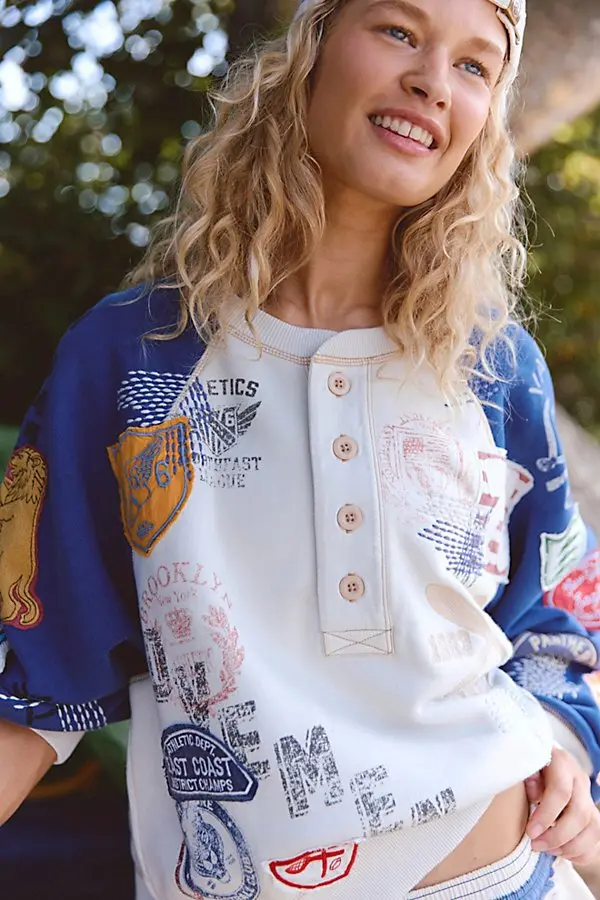 Free People Out Of Your League Henley Sweatshirt
