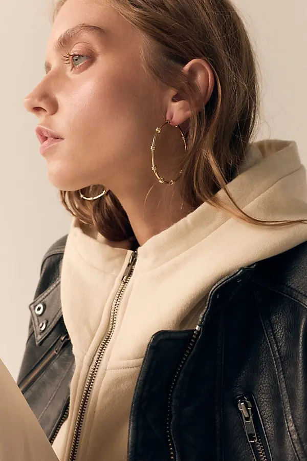 Free People Claire Plated Hoops - Gold