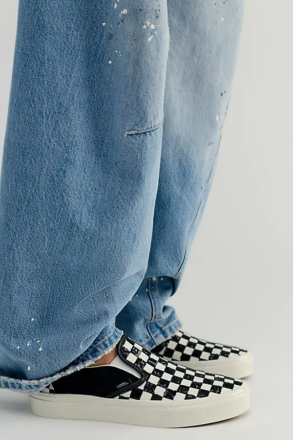 VANS Classic Sequin Slip-ons - Beaded Checkerboard