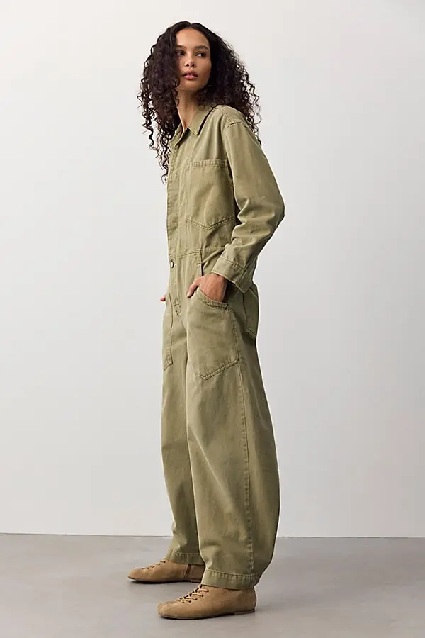 Free People We The Free Jacoby Carpenter Jumpsuit - Spring Green