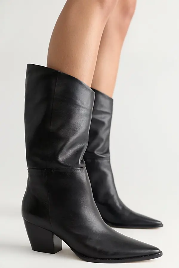 Matisse Dahlia Slouch Boots - Black Leather