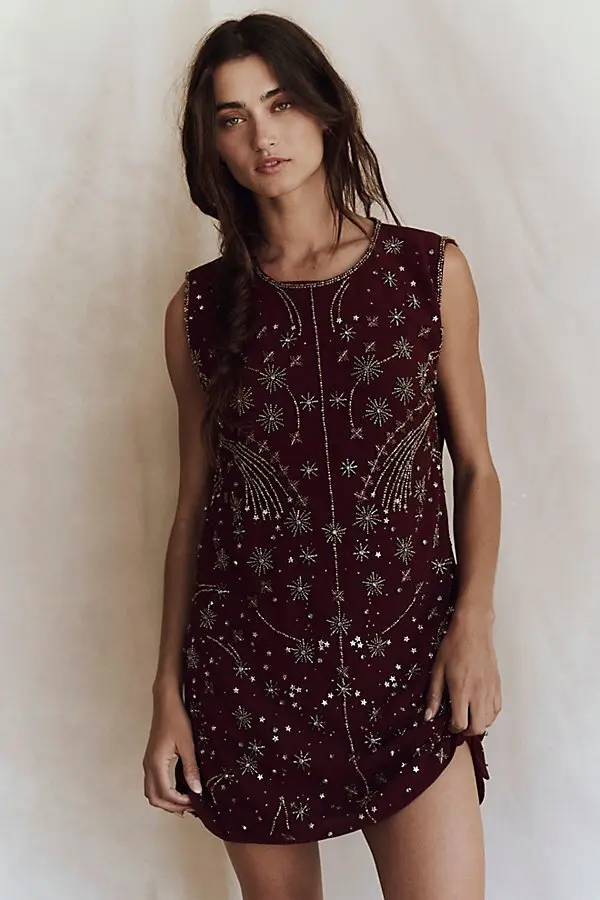Free People Brighter Days Mini Dress - Chocolate Combo