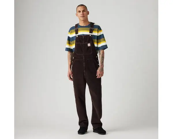 LEVI'S Red Tab Corduroy Overalls - Black Coffee