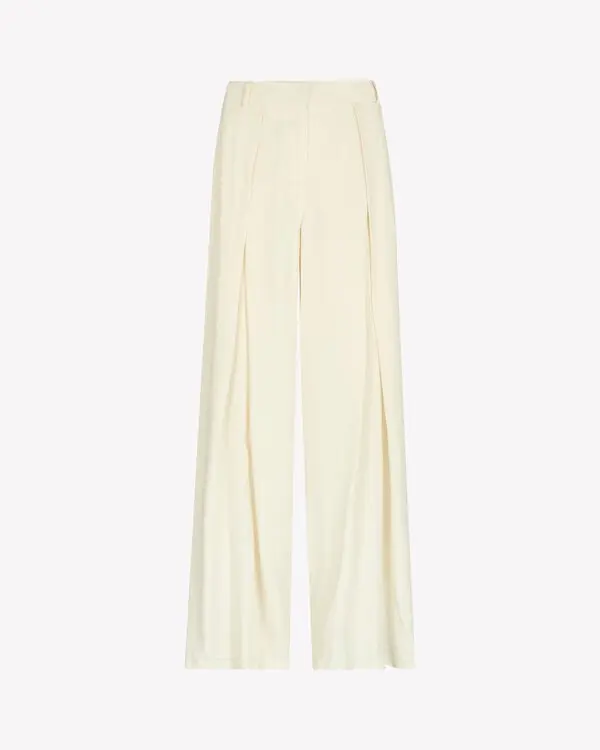 Serena Bute Cross Pleat Wide Leg Trousers - Brown