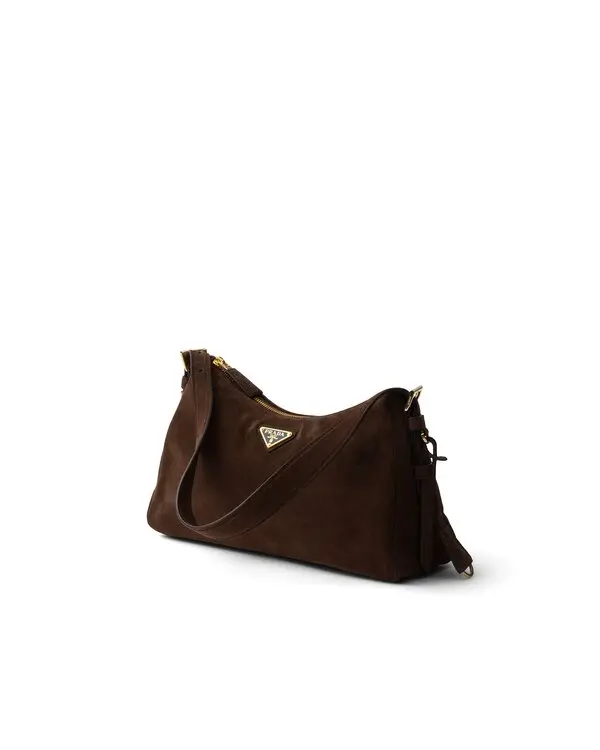 Prada Aimée Medium Suede Shoulder Bag