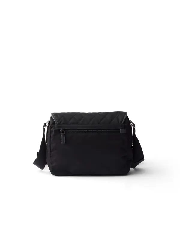 Prada Medium Quilted Re-nylon Shoulder Bag With Saffiano Leather Trim