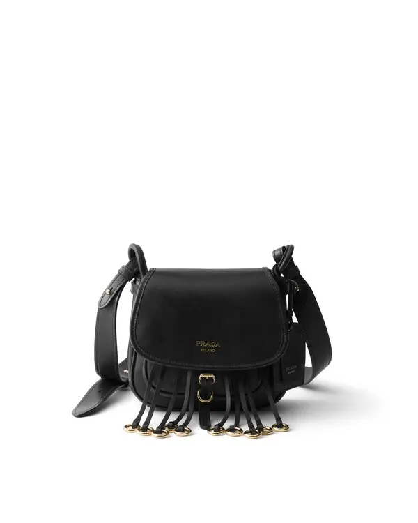 Prada Corsaire Aged Leather Mini Shoulder Bag - Black