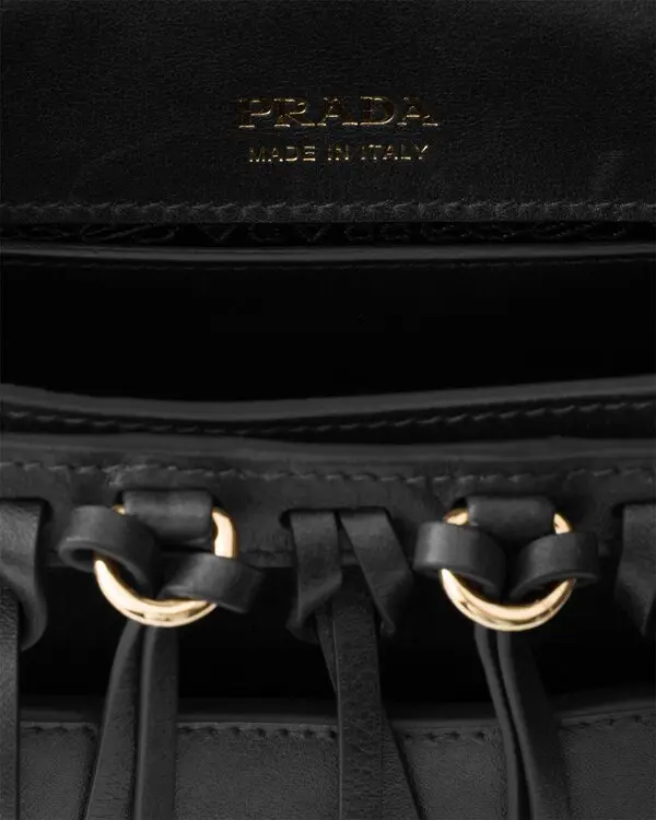 Prada Corsaire Aged Leather Mini Shoulder Bag - Black