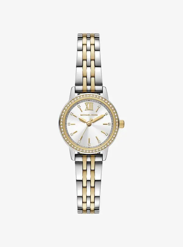 Michael Kors Mini Melissa Pavé Two-tone Watch - Silver