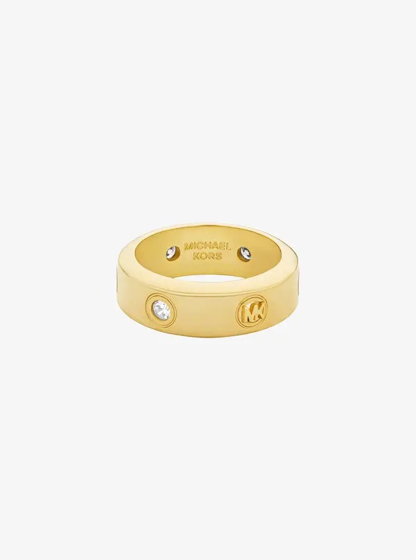 Michael Kors Pavé Logo Ring - Gold