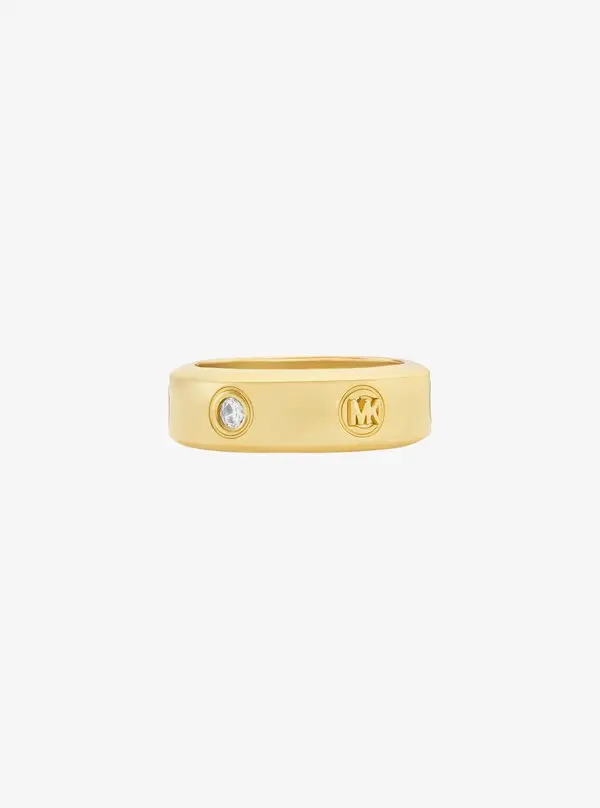 Michael Kors Pavé Logo Ring - Gold